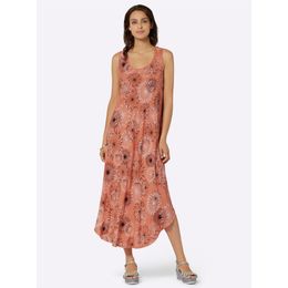 Inspirationen Damen Druckkleid "Kleid", orange, Gr. 38, bedruckt, gemustert, mehrfarbig, 100% Viskose, Kleider