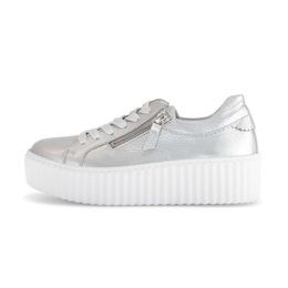 Gabor Damen Sneaker "Sneaker low", Gr. 38, silber, Schuhe
