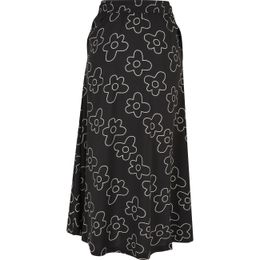 Urban Classics Damen Jerseyrock "Urban Classics Damen Ladies Viscose Midi Skirt", schwarz, Gr. 5XL, 100% Viskose, R&ouml;cke