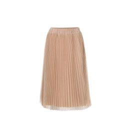 GOLDNER Damen Schlupfrock "Festlicher Plisseerock aus schimmerndem Mesh", gold, Gr. 50, Obermaterial: 100% Polyester PES., R&ouml;cke, mit Glanzgarnen