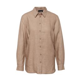 GOLDNER Damen Langarmbluse "Bequeme Damen Businessbluse", braun, Gr. 48, Obermaterial: 100% Leinen LI., Blusen, Ohne