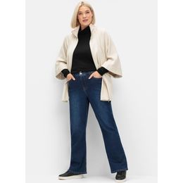 sheego Damen Bootcut-Jeans, blau, Gr. 54, unifarben, 99% Baumwolle, 1% Elasthan, Jeans
