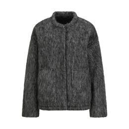 GOLDNER Damen Kurzjacke "Kurzgr&ouml;&szlig;e Warme Wolljacke in melierter Optik", grau, Modisch, Gr. 21, Obermaterial: 60% Wolle mw. 40% Polyester PES.,