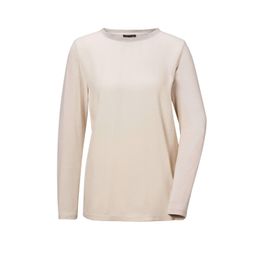 GOLDNER Damen Kurzarmbluse "Schlichtes Langarmshirt mit Glanz", beige, Gr. 52, Obermaterial: 100% Viskose CV., Blusen, Glanzgarn