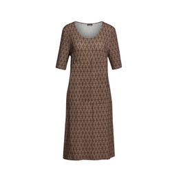 GOLDNER Damen Druckkleid "Elastisches Jerseykleid mit modischem Druck", schwarz, Modisch, Gr. 48, Obermaterial: 95% Viskose CV. 5% Elasthan EL.,