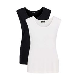 GOLDNER Damen Tr&auml;gertop "Doppelpack aus weichem Viskose-Jersey", schwarz, Basic, Gr. 40, Obermaterial: 95% Viskose CV. 5% Elasthan EL., Tops, Ohne
