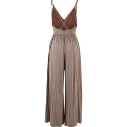 Urban Classics Damen Jumpsuit "Urban Classics Damen Ladies Modal Spaghetti Jumpsuit", beige, Gr. XXL, unifarben, 77% Modal, 23% Polyester, Overalls