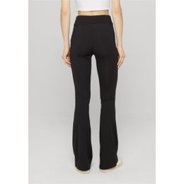Urban Classics Damen Leggings "Urban Classics Damen Ladies Recycled High Waist Flared Leggings", schwarz, Gr. M, unifarben, 78% Polyester, 22%