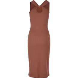 Urban Classics Damen A-Linien-Kleid "Urban Classics Damen Ladies Midi Sleeveless Rib Dress", braun, Gr. 4XL, unifarben, 75% Polyester, 20% Viskose,