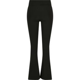 Urban Classics Damen Leggings "Urban Classics Damen Ladies Recycled High Waist Flared Leggings", schwarz, Gr. 4XL, unifarben, 78% Polyester, 22%