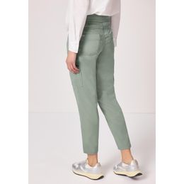 Street One Damen Cargohose, gr&uuml;n, Gr. 44, unifarben, Stoff, 60% Lyocell, 37% Baumwolle, 3% Elasthan, Hosen, im Cargo-Style