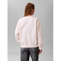 Damen Sweatshirtwei&szlig; greige, Gr. S, Calvin Klein Jeans, unifarben, Sweatware, Obermaterial: 86% Baumwolle, 14% Polyester, Sweatshirts, Regular fit