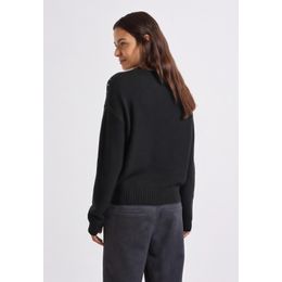 Damen Sweatshirtschwarz, Gr. 34, STREET ONE STUDIO, unifarben, Sweatware, 60% Baumwolle, 40% Polyacyl, Sweatshirts, mit Nietendeko