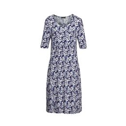 GOLDNER Damen Druckkleid "Elastisches Jerseykleid mit modischem Druck", blau, Modisch, Gr. 42, Obermaterial: 96% Viskose CV. 4% Elasthan EL.,