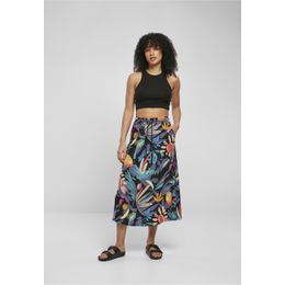 Urban Classics Damen Jerseyrock "Urban Classics Damen Ladies Viscose Midi Skirt", bunt, Gr. XS, 100% Viskose, R&ouml;cke