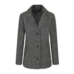 GOLDNER Damen Kurzjacke "Moderne Wolljacke mit Steppeinsatz", schwarz-wei&szlig;, Gr. 44, Obermaterial: 90% Polyester PES. 10% Wolle mw., Jacken, Mit