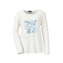 GOLDNER Damen Print-Shirt "Kurzgr&ouml;&szlig;e Shirt", wei&szlig;, Basic, Gr. 24, Obermaterial: 95% Viskose CV. 5% Elasthan EL., Shirts, strechbequemer Viskosejersey