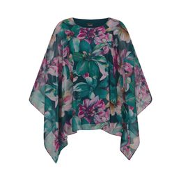 GOLDNER Damen Tunika "Kurzgr&ouml;&szlig;e Elegantes Blusenshirt, florales Design", gr&uuml;n, Gr. 24, Obermaterial: 100% Polyester PES., Tuniken, Blumenmuster