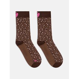 LIEBLINGSST&Uuml;CK LIEBLINGSST&Uuml;CK Damen Langsocken "Lovely Socks "Leony" - 3er Pack Socken", Gr. 35, braun, Baumwollmischung, Socken, mit Baumwoll-Anteil