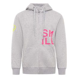 Zwillingsherz Damen Kapuzensweatjacke ""Alissa"", grau, Gr. S, bedruckt, bestickt, unifarben, Sweatware, Obermaterial: 50% Baumwolle, 50% Polyester,