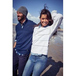 Bruno Banani Herren Troyer, blau, Gr. XL, Strick, Obermaterial: 50% Baumwolle, 50% Polyacryl, Pullover, mit Rei&szlig;verschluss