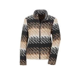 GOLDNER Damen Kurzjacke "Gerade Herbstjacke, Blockstreifen", schwarz, Gr. 50, Obermaterial: 56% Polyester PES. 27% Polyacryl PAN. 12% Wolle WO. 5%