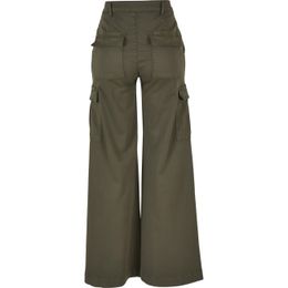 Urban Classics Damen Stoffhose "Urban Classics Damen", gr&uuml;n, Gr. 36, unifarben, 98% Baumwolle, 2% Elasthan, Hosen
