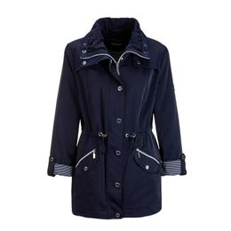 GOLDNER Damen Blouson "Longjacke aus fein strukturierter Ware", blau, Gr. 42, Obermaterial: 100% Polyester PES., Jacken, modisches, gestreiftes