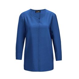 GOLDNER Damen Schlupfbluse "Kurzgr&ouml;&szlig;e Viskosebluse mit 3/4-&Auml;rmeln, Rundhals", blau, Gr. 21, Obermaterial: 87% Viskose CV. 13% Polyamid PA., Blusen,