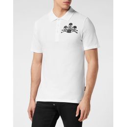 Philipp Plein Herren Poloshirt "Skull", wei&szlig;, Gr. XXXL, Obermaterial: 100% Baumwolle, Shirts