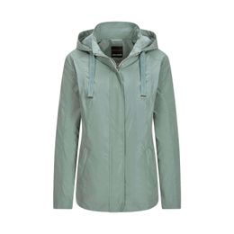 GOLDNER Damen Kurzjacke "Outdoor-Jacke mit Kapuze", gr&uuml;n, Gr. 52, Obermaterial: 100% Polyester PES., Jacken, Ziersteppungen an Schulter und