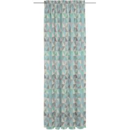 Vorhang Adam, B:142cm H:225cm, blau, Jacquard, Baumwolle, Wohnzimmer, Gardinen, "Bio Bel", aus 100% Bio-Baumwolle