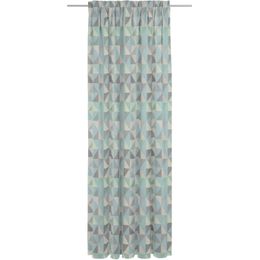 Vorhang Adam, B:142cm H:145cm, blau, Jacquard, Baumwolle, Wohnzimmer, Gardinen, "Bio Bel", aus 100% Bio-Baumwolle
