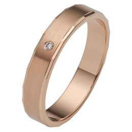 Firetti Damen Trauring "Schmuck Geschenk Gold 375 Hochzeit Ehering "LIEBE"", 62, 0,01 SI = kleine Einschl&uuml;sse mit Brillant, Ros&eacute;gold 585, 4mm, rosa,