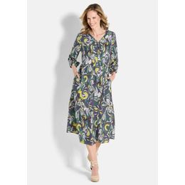 GOLDNER Damen Sommerkleid "Elegantes Viskosekleid mit Stufenrock", gr&uuml;n, Gr. 40, Obermaterial: 100% Viskose CV., Kleider, ausgestelltes Rockteil