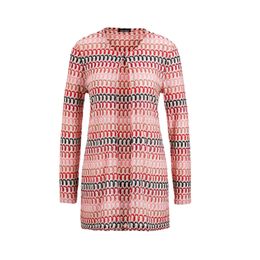 GOLDNER Damen Kurzjacke "Langarm Spitzenjacke aus Jersey", rot, Modisch, Gr. 46, Obermaterial: 100% Polyester PES., Jacken, Ringelverlauf in