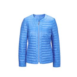 GOLDNER Damen Steppjacke "Kurzgr&ouml;&szlig;e Steppjacke in zart gl&auml;nzender Qualit&auml;t", blau, Gr. 20, Obermaterial: 100% Polyamid PA., Jacken, mit