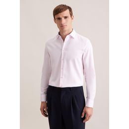 Businesshemd Seidensticker "Schwarze Rose", Herren, Gr. L (41), verl&auml;ngerte &Auml;rmell&auml;ngen, ros&eacute;, 100% Baumwolle, Strukturmuster, tailored fit, 2-Knopf-Manschette, Hemden, Shaped 1/1 Extra lang Kentkragen Struktur