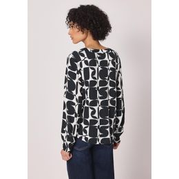 Street One Damen Langarmshirtshadowed navy, Gr. 36, gemustert, Stoff, Vorderseite: 100% Viskose. &Auml;rmel: 100% Viskose. R&uuml;ckseite: 95% Viskose, 5%