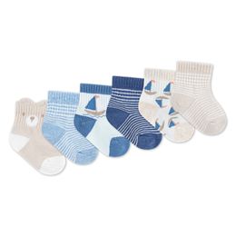 M&auml;dchen Socken "HGHB 6PK SOCK", bunt, Gr. 1, HUGGIES BABYWEAR, Intarsienmuster, Baumwollmischung, Socken, mit Motiven