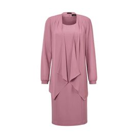 GOLDNER Damen 2-in-1-Kleid "Kurzgr&ouml;&szlig;e Edles Jerseykleid mit Chiffonj&auml;ckchen", rosa, festlich, Gr. 19, Obermaterial: 97% Polyester PES. 3% Elasthan
