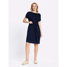 Classic Basics Damen Jerseykleid "Jersey-Kleid", blau, Gr. 46, gemustert, gestreift, unifarben, Jersey, 100% Baumwolle, Kleider