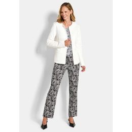 GOLDNER Damen Sommerjacke "Kurzgr&ouml;&szlig;e Elegante Baumwolljacke mit Struktur"wei&szlig;, Gr. 20, Obermaterial: 98% Baumwolle CO. 2% Elasthan EL., Jacken,