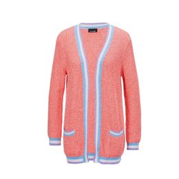 GOLDNER Damen Strickjacke "Kurzgr&ouml;&szlig;e Strickjacke in raffinierter Struktur", orange, Gr. 24, Obermaterial: 100% Baumwolle CO., Strickjacken, mit