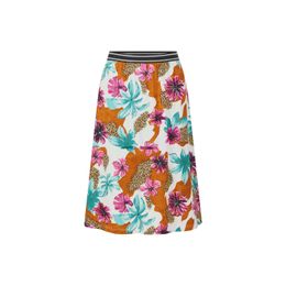 GOLDNER Damen Jerseyrock "Druckrock mit Blumenmuster", bunt, Gr. 42, Obermaterial: 92% Viskose CV. 8% Elasthan EL., R&ouml;cke, stretchbequemer