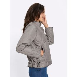 Inspirationen Damen Blouson, grau, Gr. 46, unifarben, 100% Polyester, Wattierung:100% Polyester, Jacken