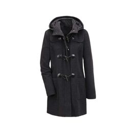 GOLDNER Damen Langmantel "Eleganter Wintermantel mit Kapuze", grau, Gr. 48, Obermaterial: 60% Wolle WO. 25% Polyester PES. 10% Polyamid PA. 5%