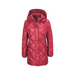 GOLDNER Damen Steppjacke "Kurzgr&ouml;&szlig;e Kapuzenmantel mit Stehkragen", rot, Gr. 24, Obermaterial: 100% Polyester PES., Jacken, Mit Strickb&uuml;ndchen an den