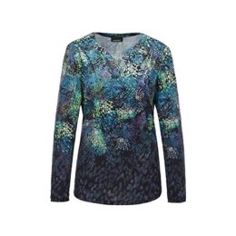 GOLDNER Damen Tunika "Tunikabluse mit Druck", blau, Gr. 38, Obermaterial: 95% Polyester PES. 5% Elasthan EL., Tuniken, keine/nicht Relevant