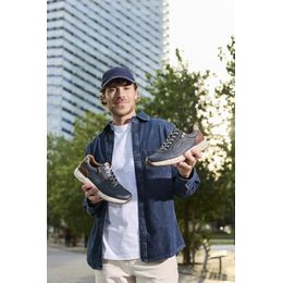 Rieker Herren Sneaker, Gr. 46dunkelblau kombiniert, Lederimitat, kontrastfarbene Details, Schuhe, Schn&uuml;rschuh, Halbschuh, Freizeitschuh mit